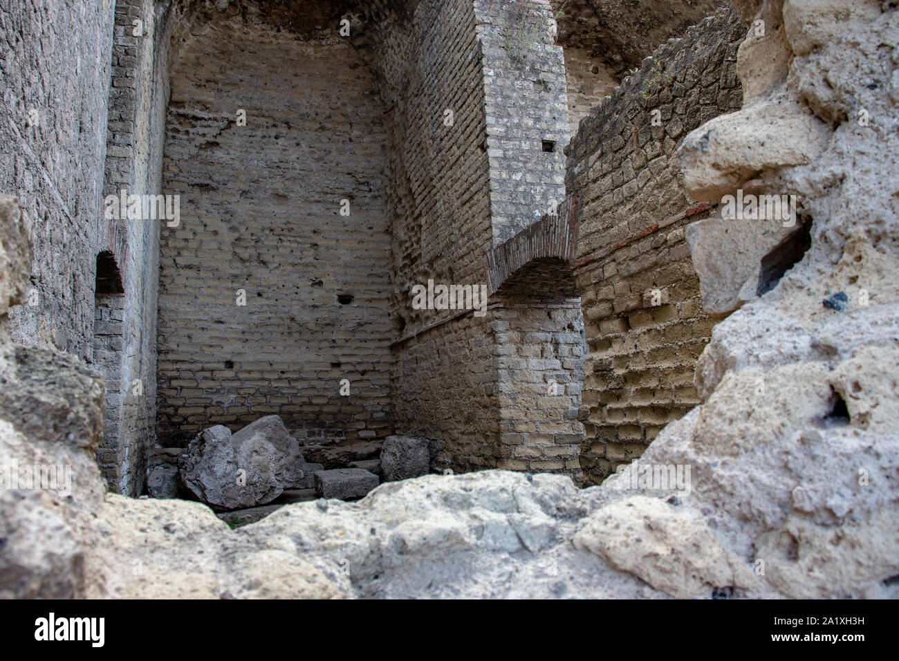 Bacoli, Naples, Italy. 20 August 2019. The ancient Roman city, with its ...