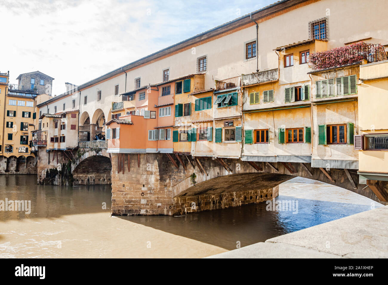 Ponte Vecchio Bridge, oldest bridge in Firenze over Arno River in ...