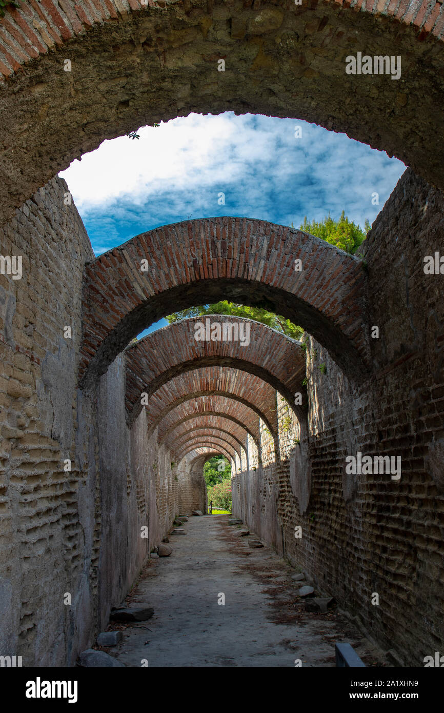 Bacoli, Naples, Italy. 20 August 2019. The ancient Roman city, with its ...