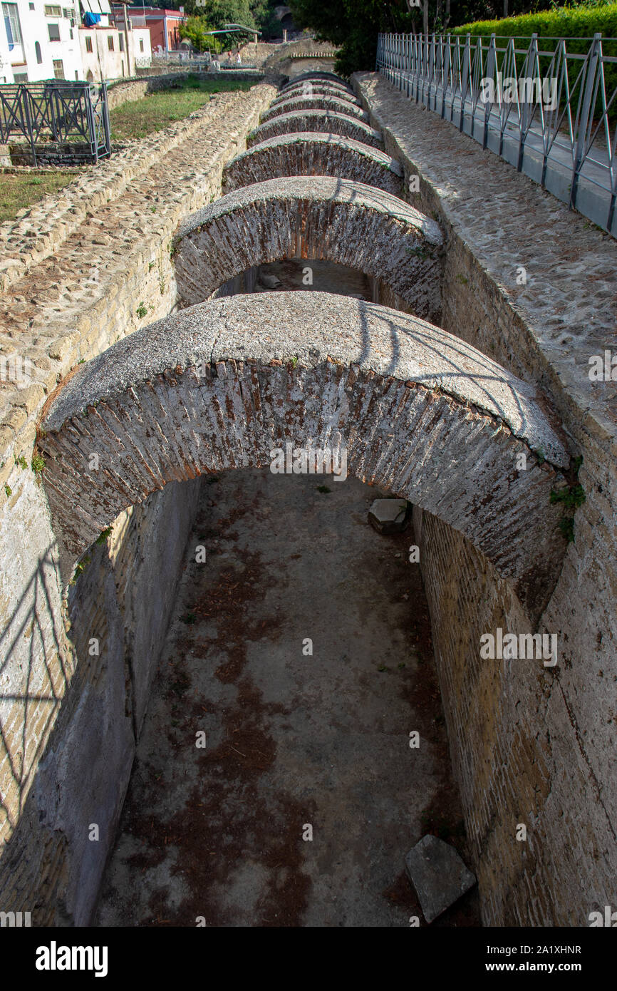 Bacoli, Naples, Italy. 20 August 2019. The ancient Roman city, with its ...
