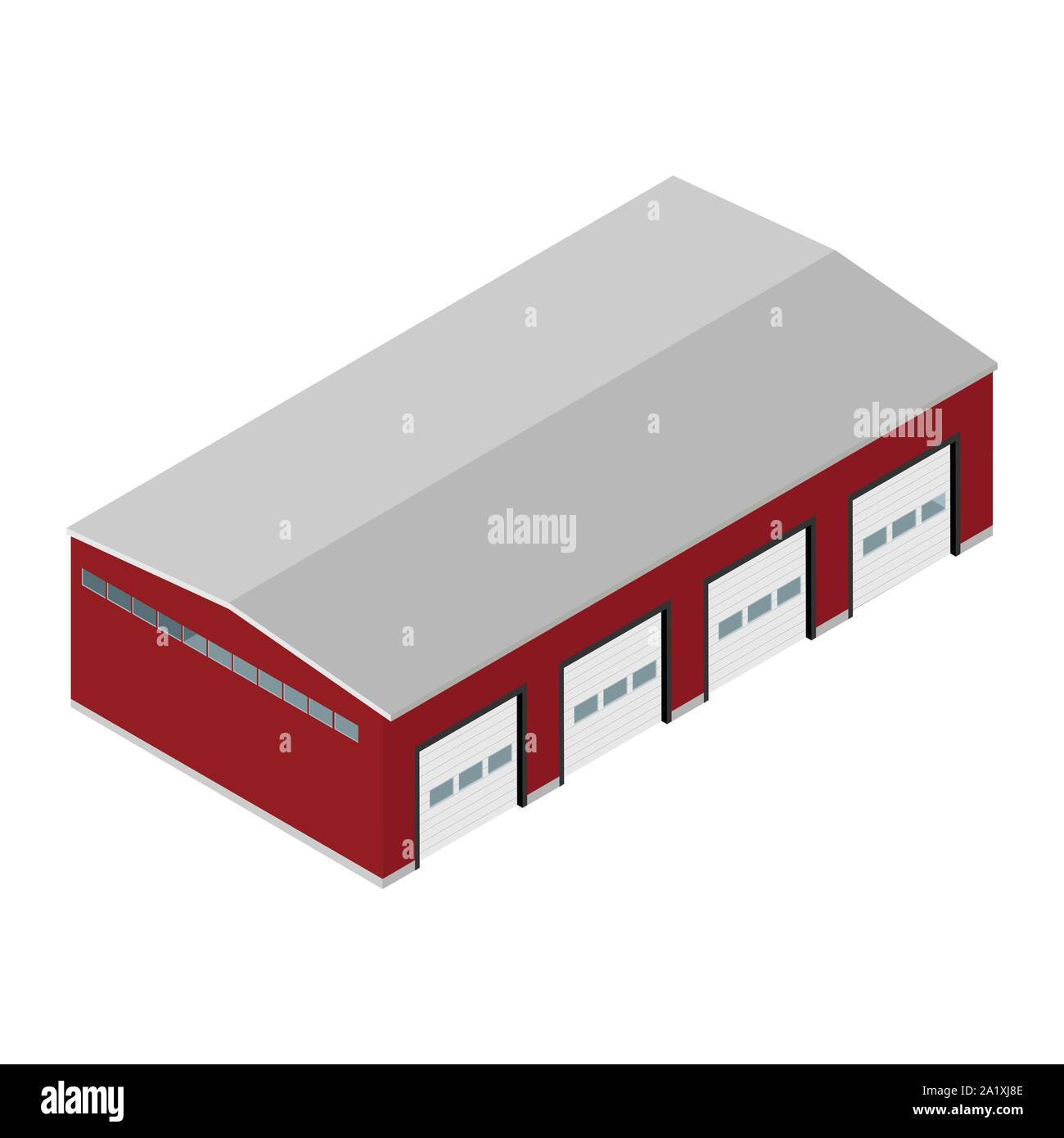 Industrial building warehouse with doors for freight cars, trucks ...