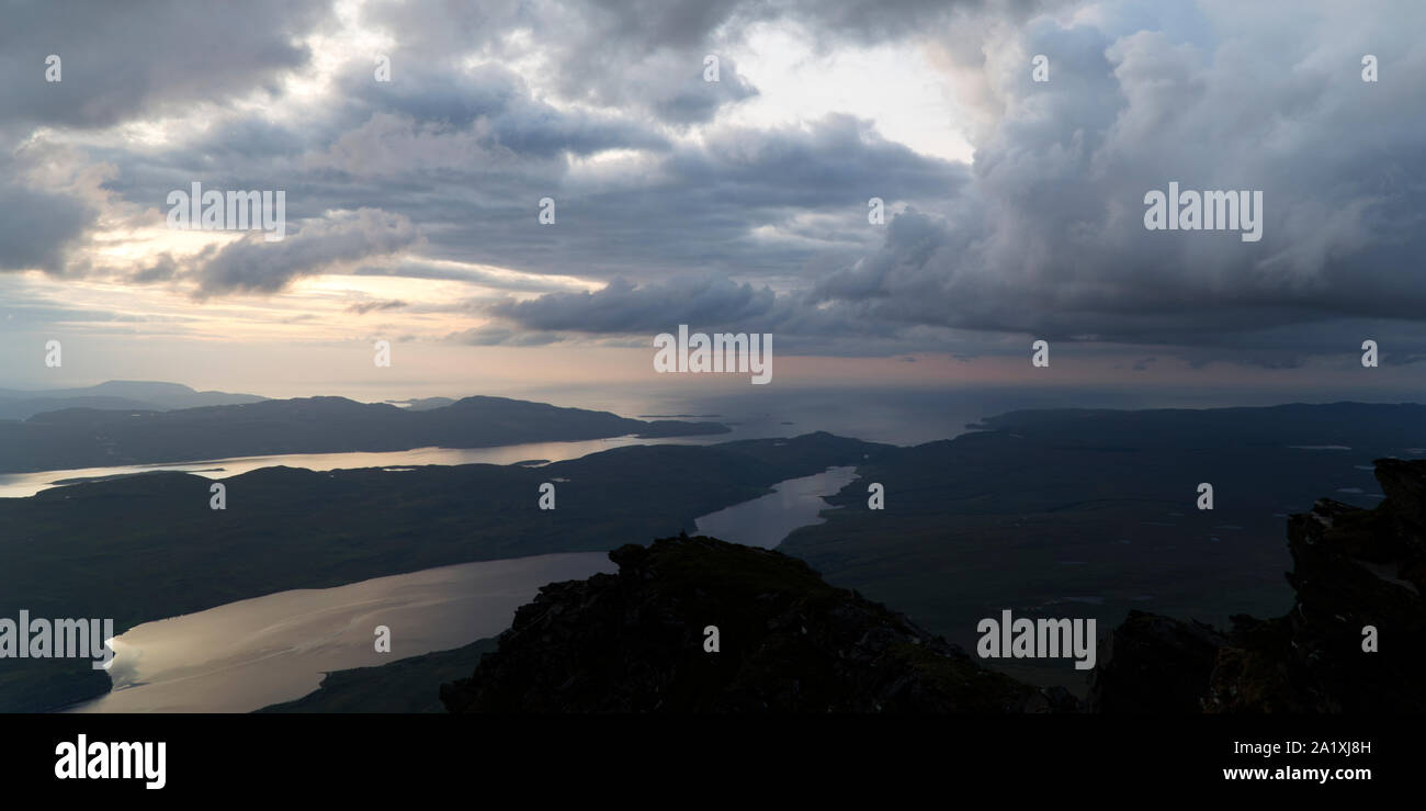 View looking north from summit of Ben Hope, Sutherland Stock Photo - Alamy