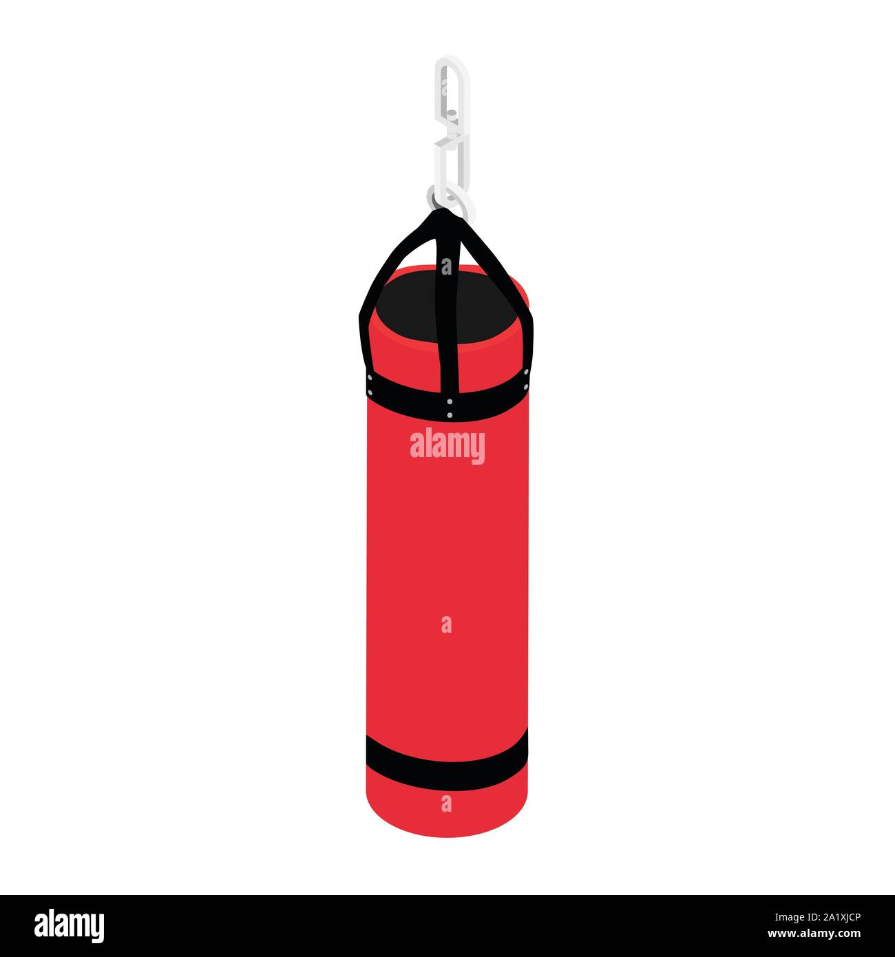 Red boxing bag isometric view. Punching bag vector, boxing bag isolated ...