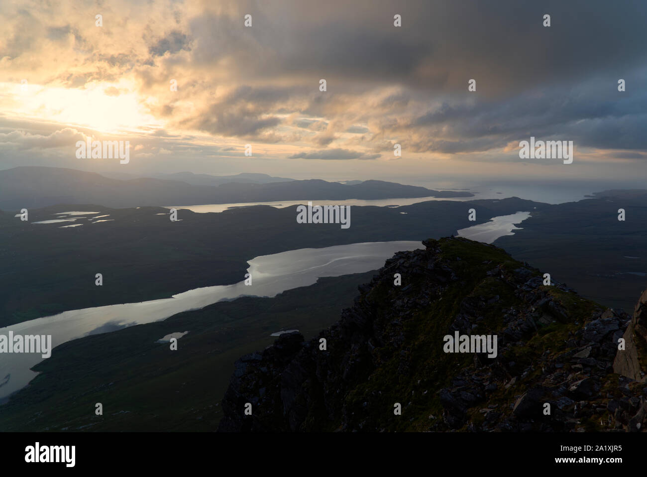 View looking north from summit of Ben Hope, Sutherland Stock Photo - Alamy
