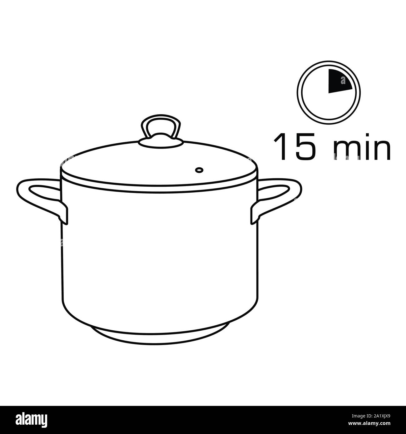 Cooking pan, pot isolated on white background Stock Vector Image & Art ...