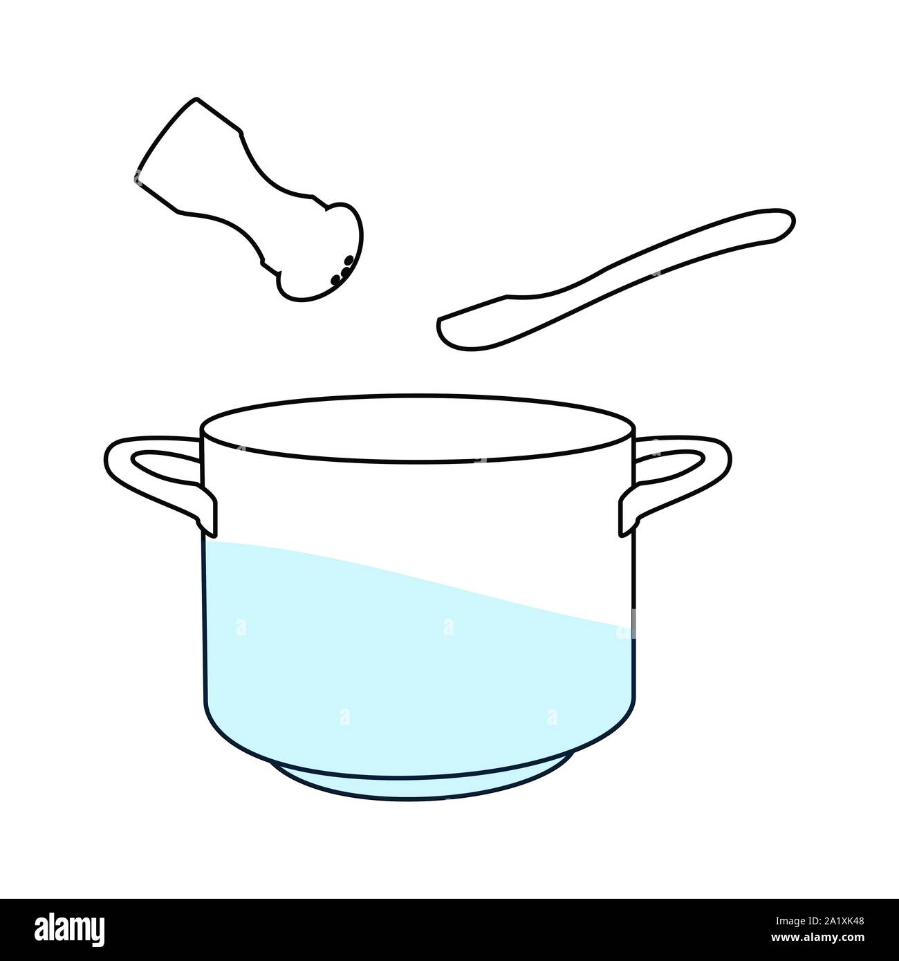 Isolated sketch cooking pot Stock Vector Images - Alamy