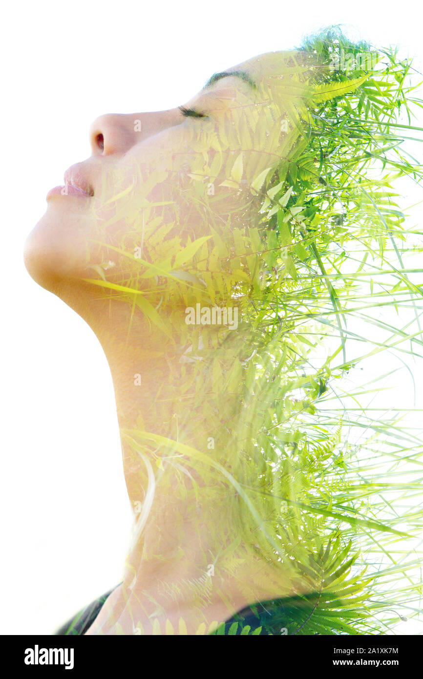 Double exposure with an ecological concept showcasing the beautiful ...
