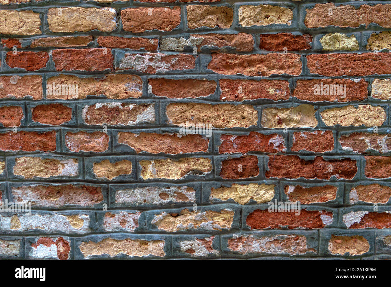 Old brick wall of red and yellow bricks Stock Photo - Alamy
