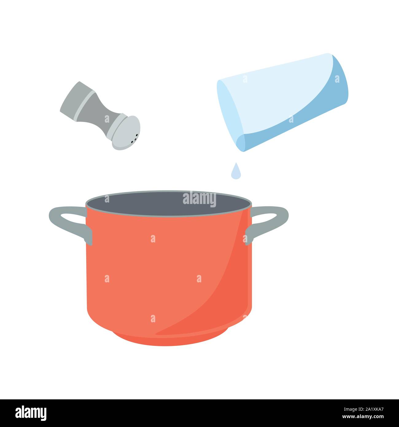 Soup pot salt and water isolated on white background Stock Vector Image ...