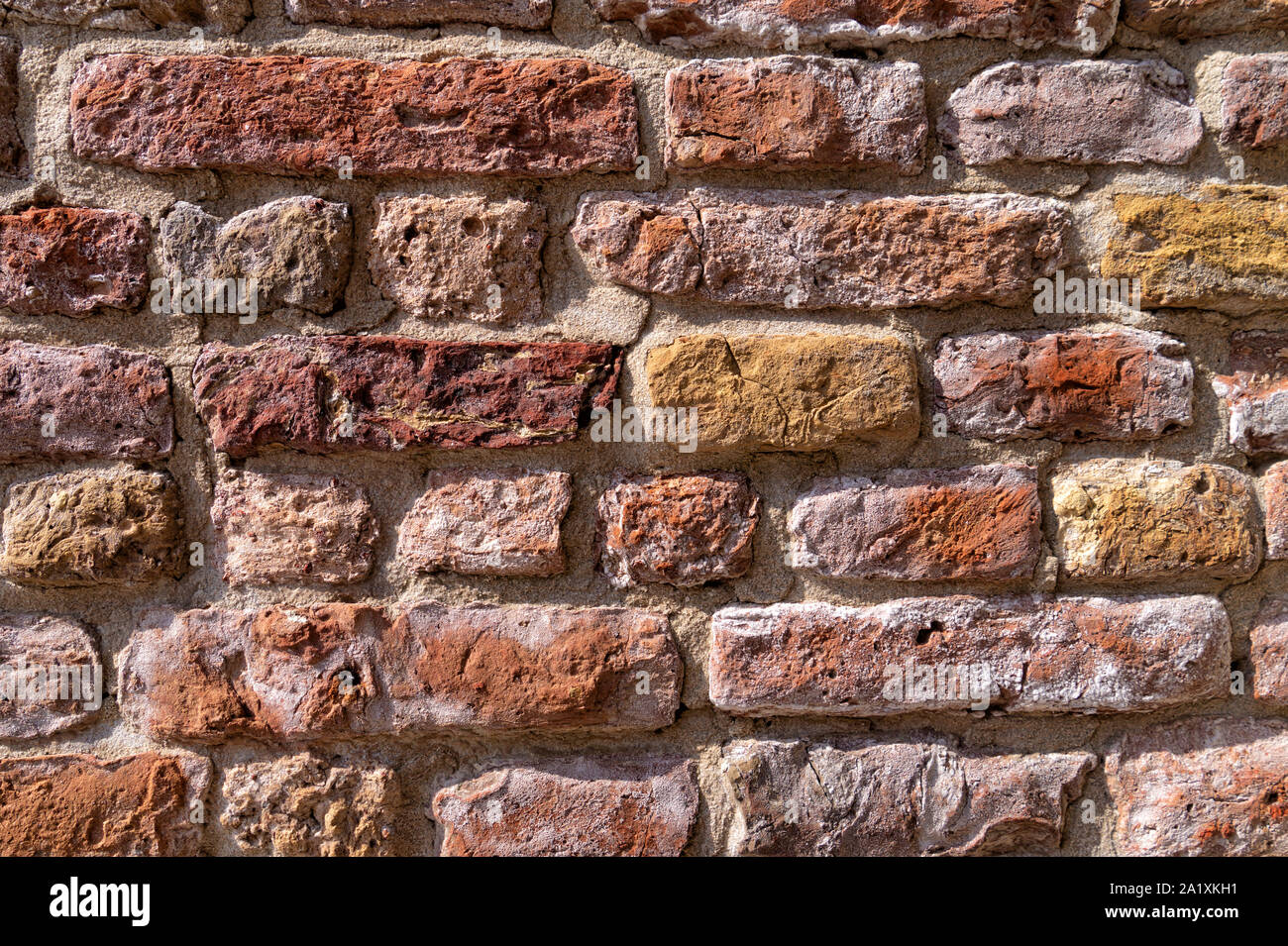 Old brick wall of red and yellow bricks Stock Photo - Alamy