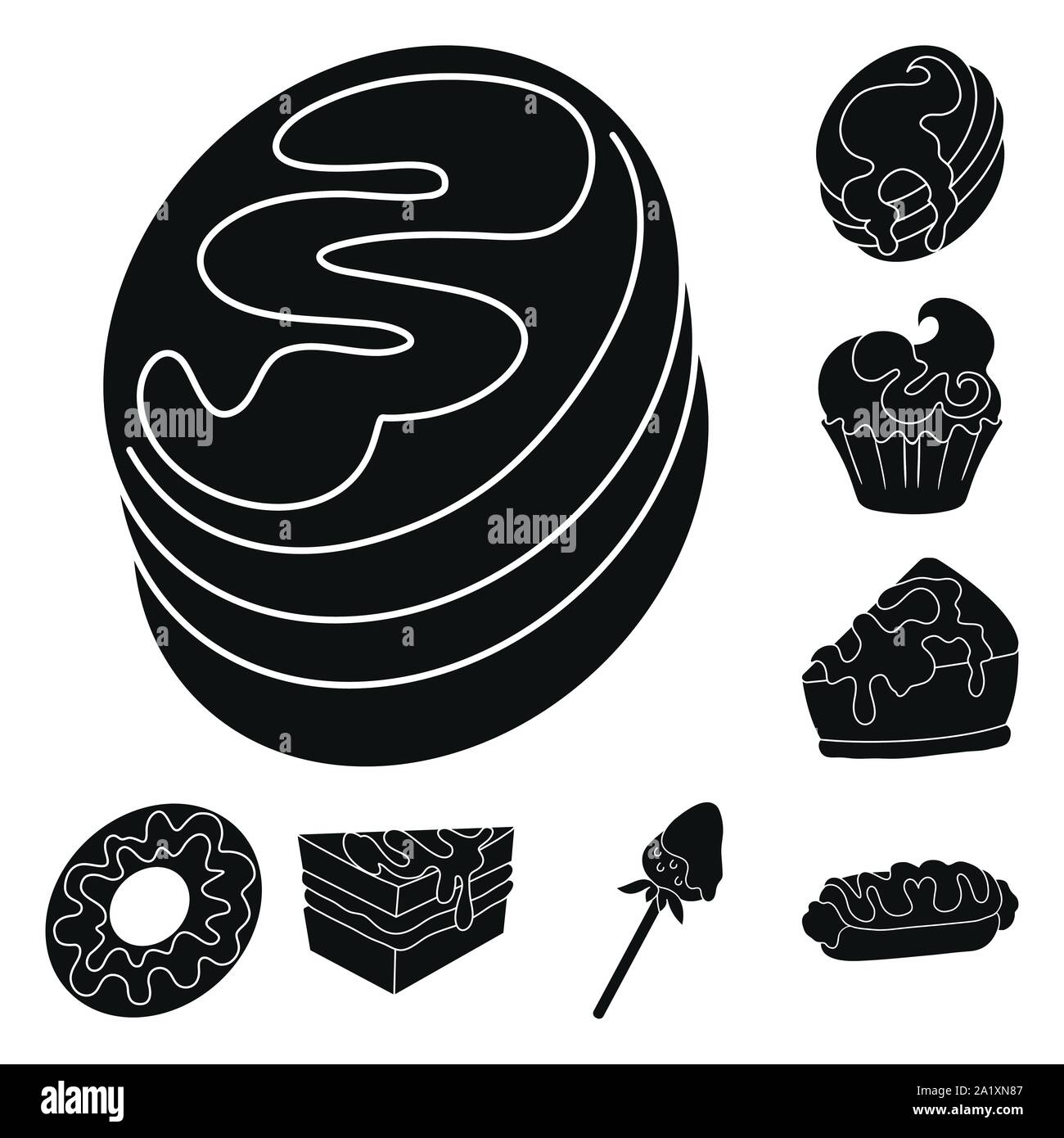 Isolated object of sweetness and product logo. Set of sweetness and ...