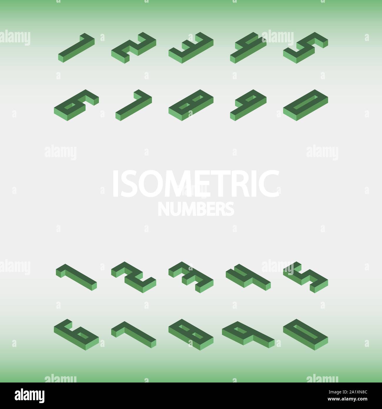 Set of isometric numbers green. Vector illustration Stock Vector Image ...