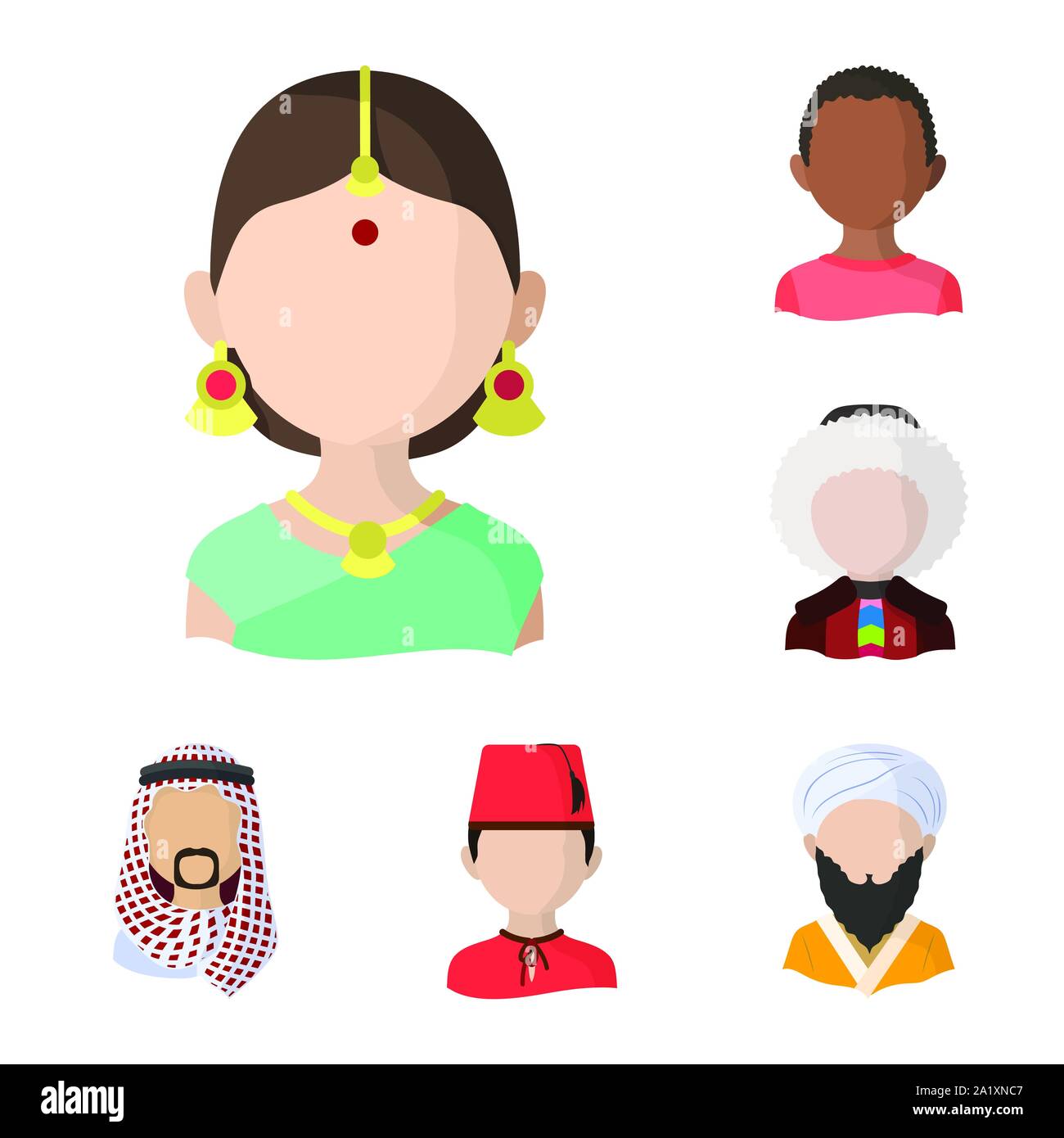 Vector design of nation and race sign. Collection of nation and user ...