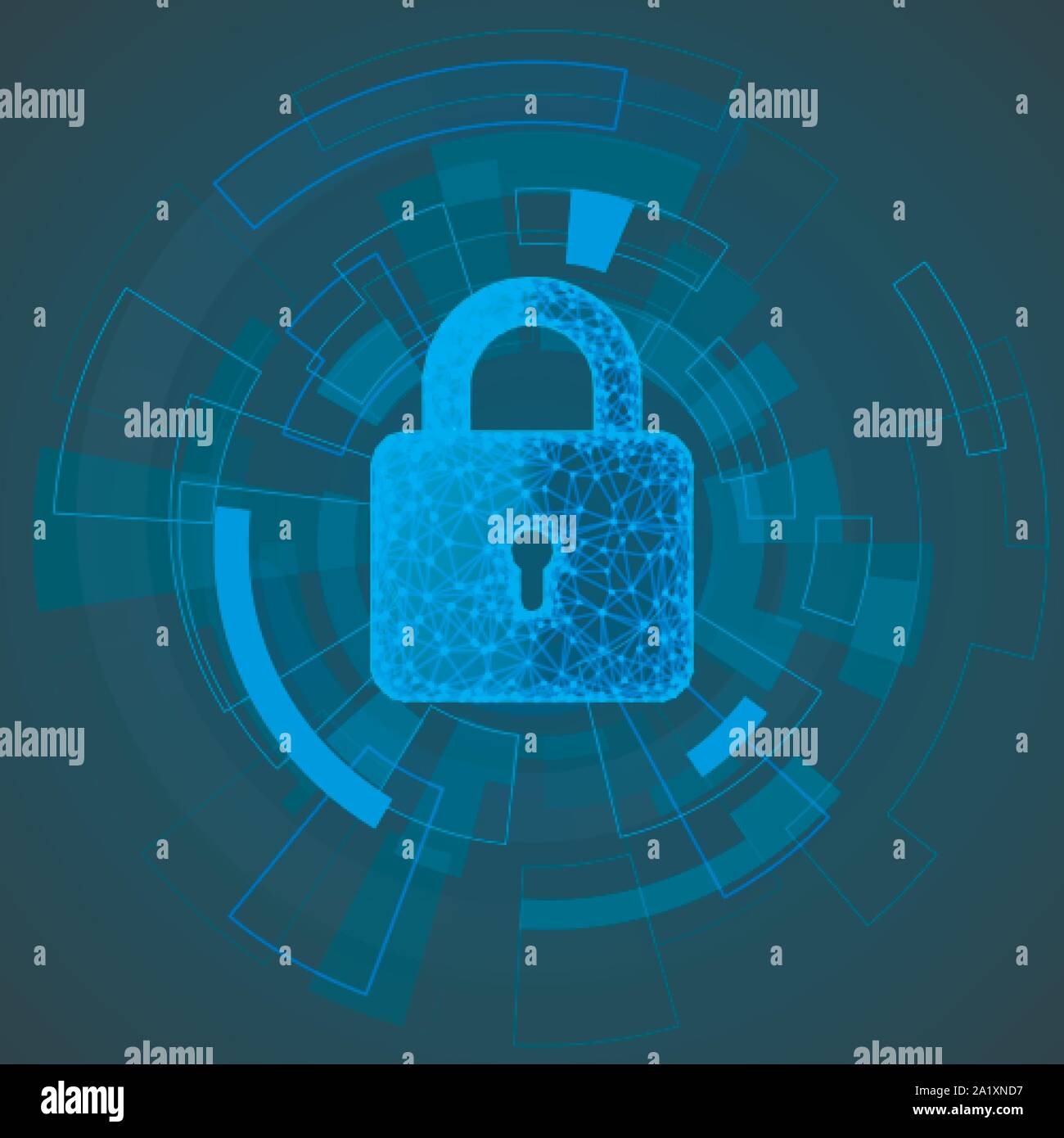 Polygonal Lock Design Digital Data Protect Or Secure Concept Security And Privacy Vector