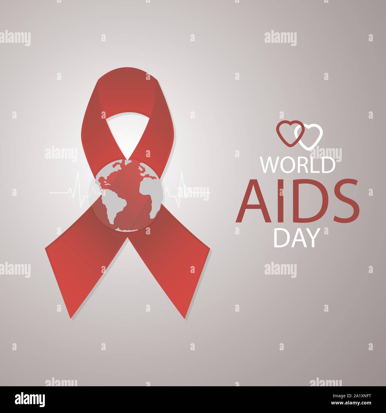 Red ribbon Aids Awareness. World Aids Day concept. Vector illustration ...