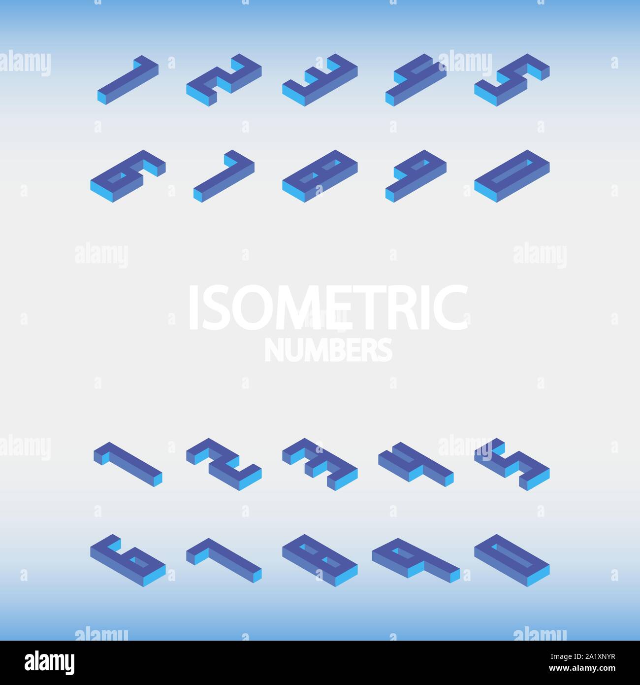 Set of isometric numbers blue. Vector illustration Stock Vector Image ...