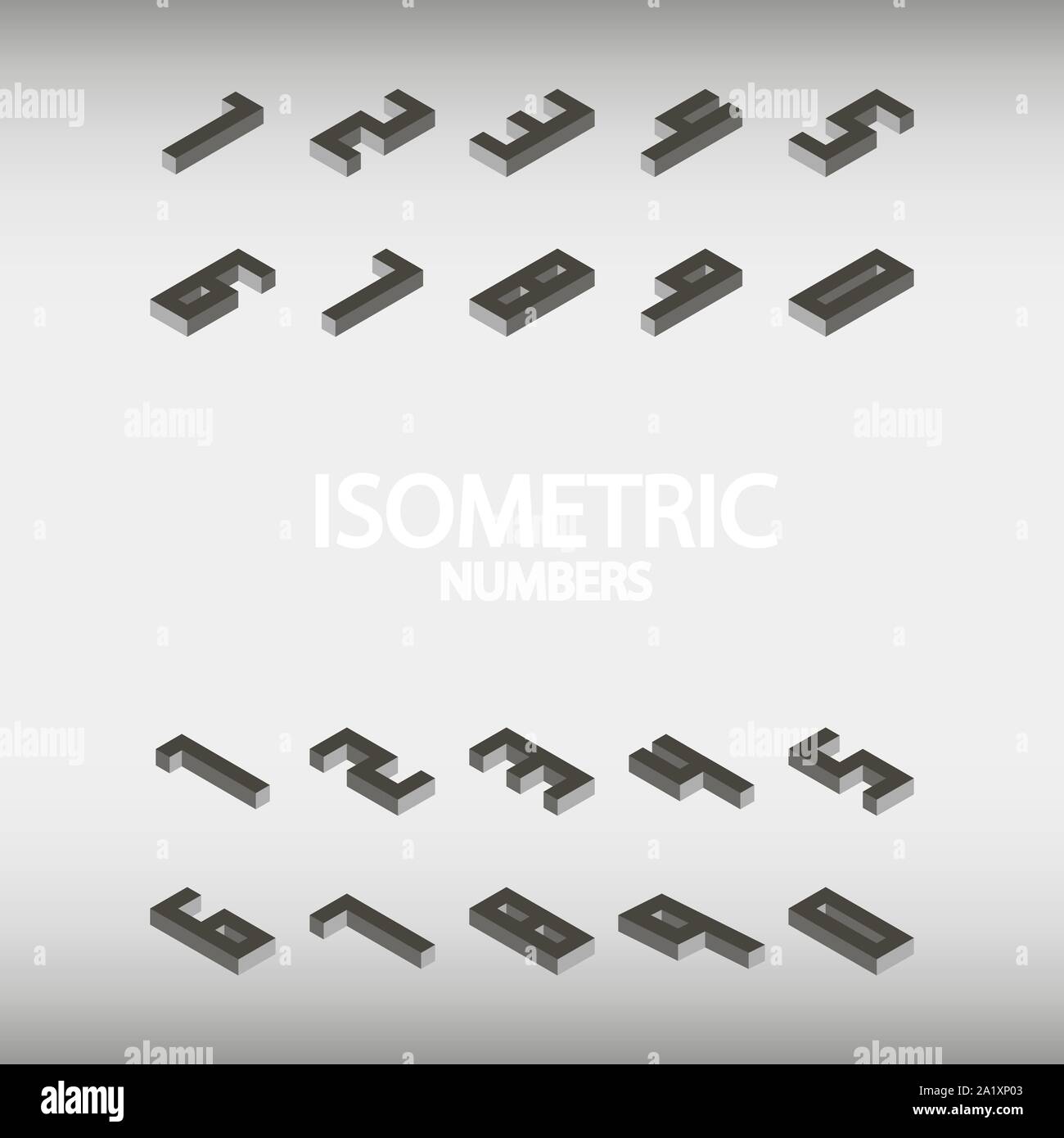 Set of isometric numbers gray. Vector illustration Stock Vector Image ...