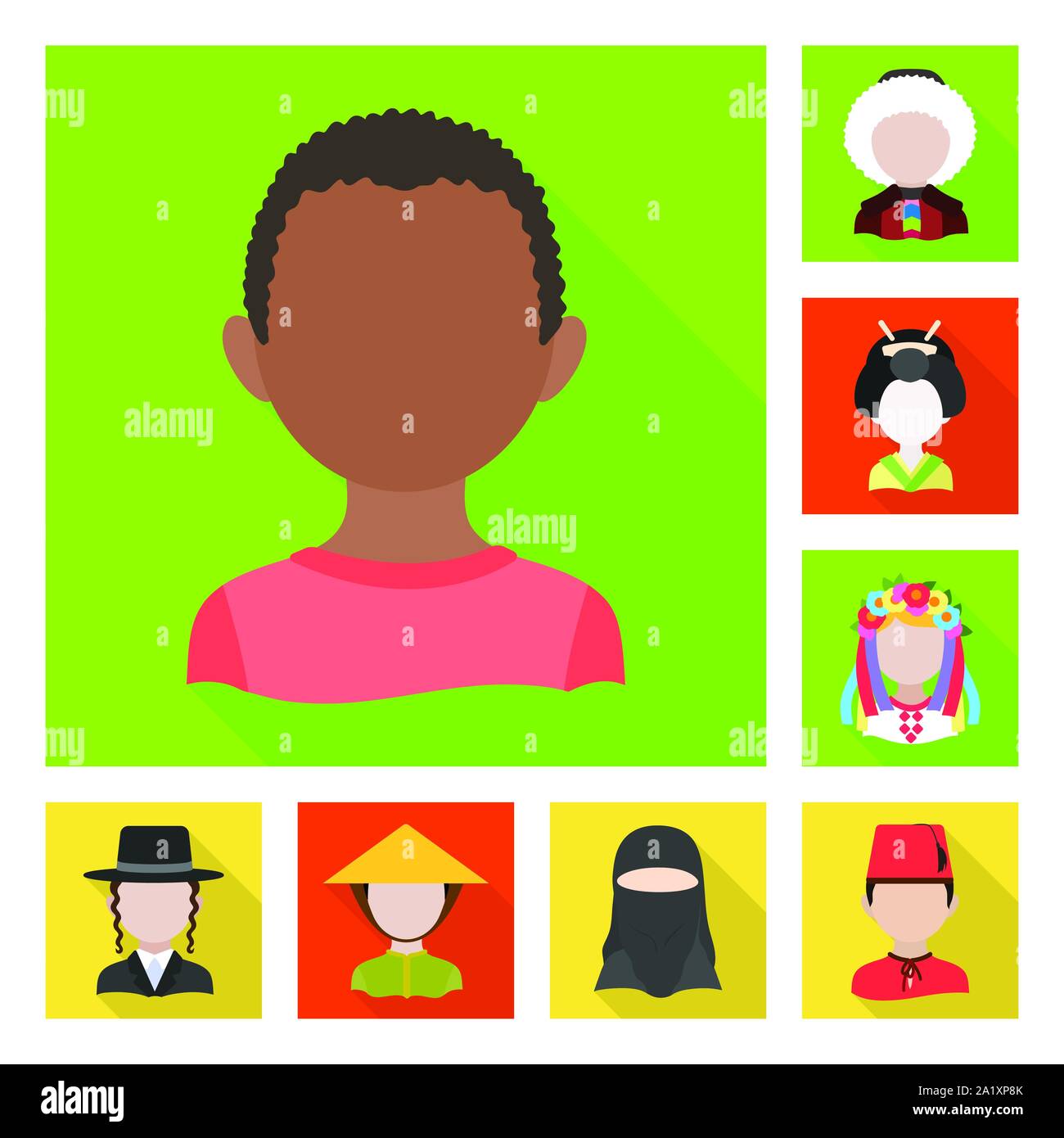 Vector illustration of nation and race symbol. Set of nation and user ... Vector illustration of nation and race symbol. Set of nation and user ...