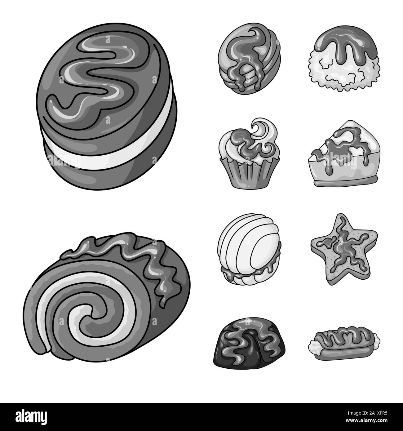 Vector design of sweet and caramel symbol. Collection of sweet and ...