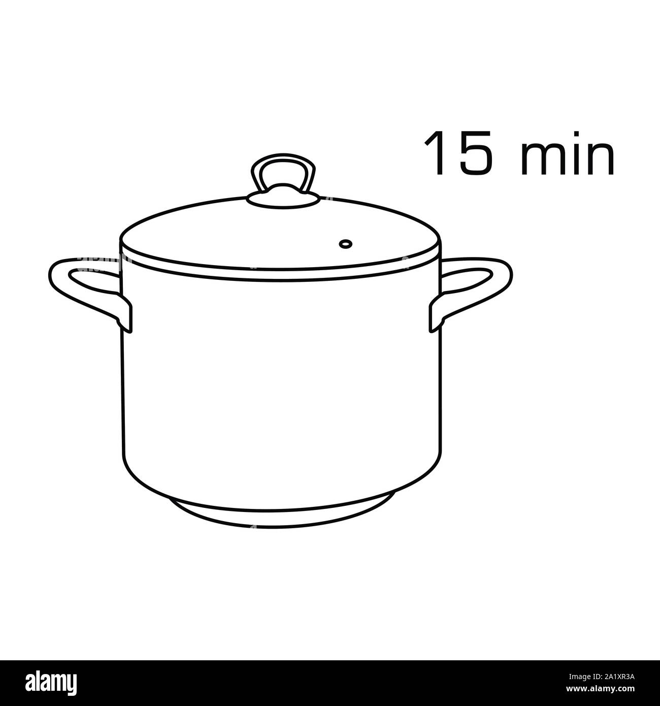 Cooking pan, pot isolated on white background Stock Vector Image & Art ...