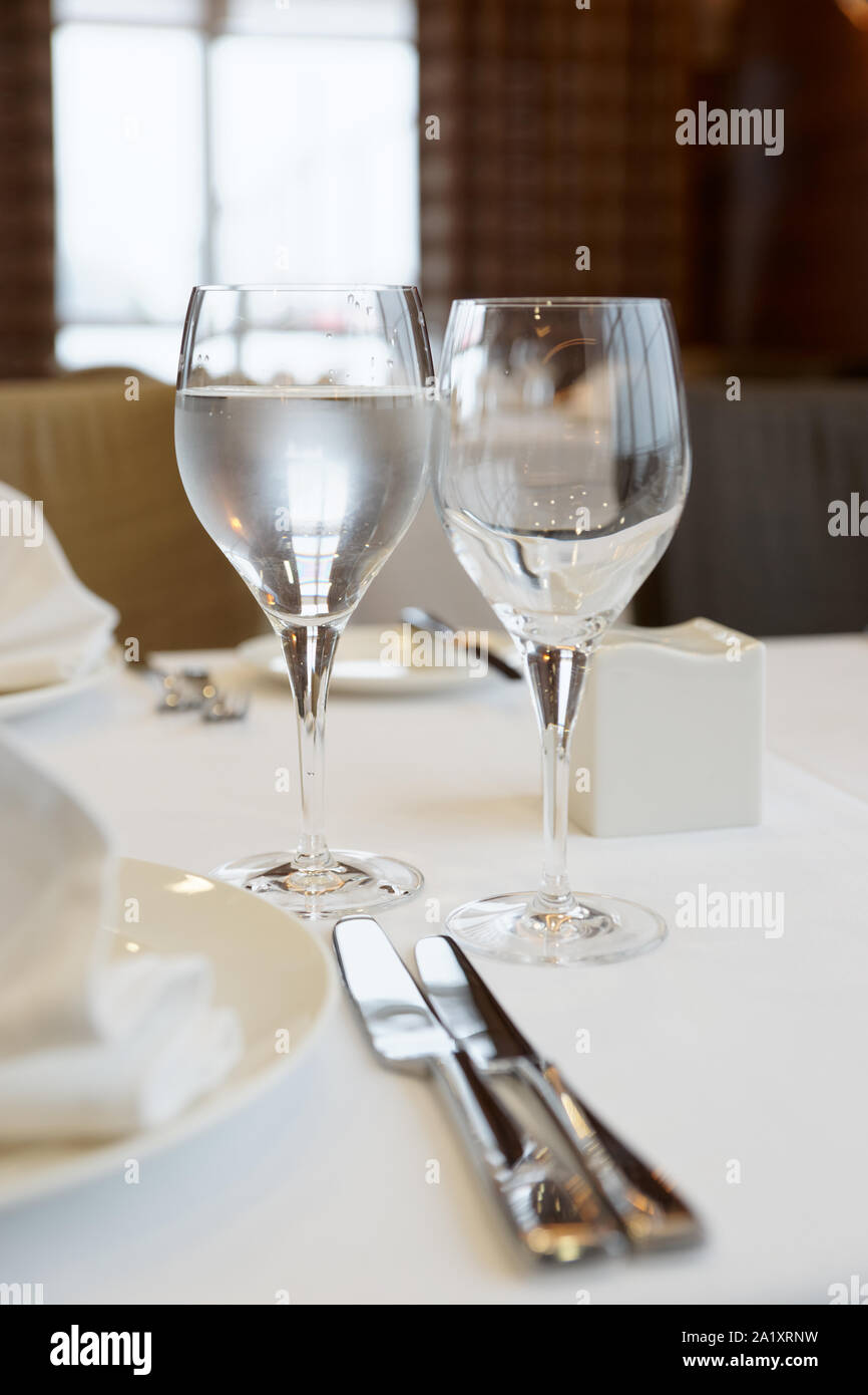 Table arrangement in an expensive haute cuisine restaurant Stock Photo ...