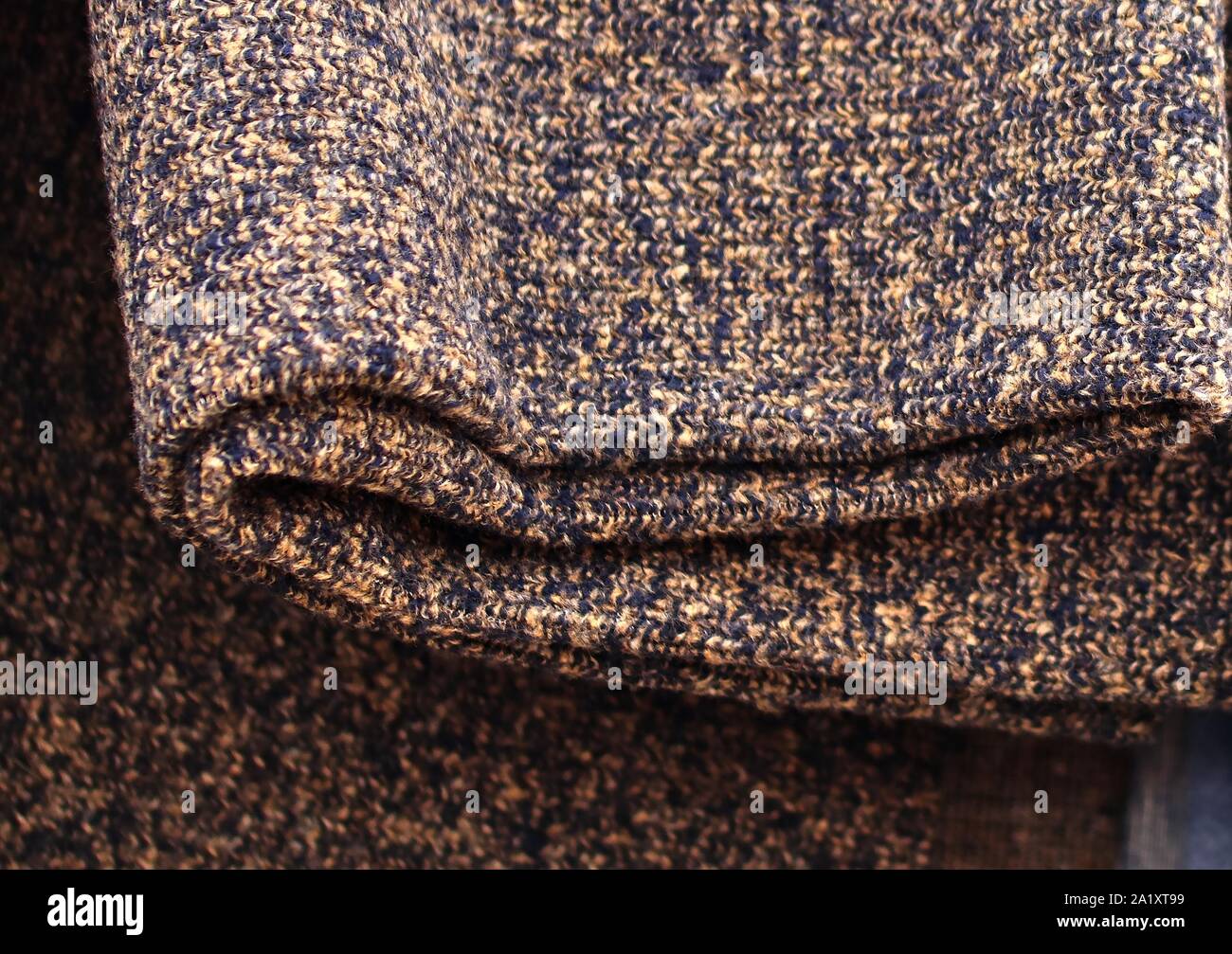 Colorful detailed fabric textures of different cloth types in a close ...