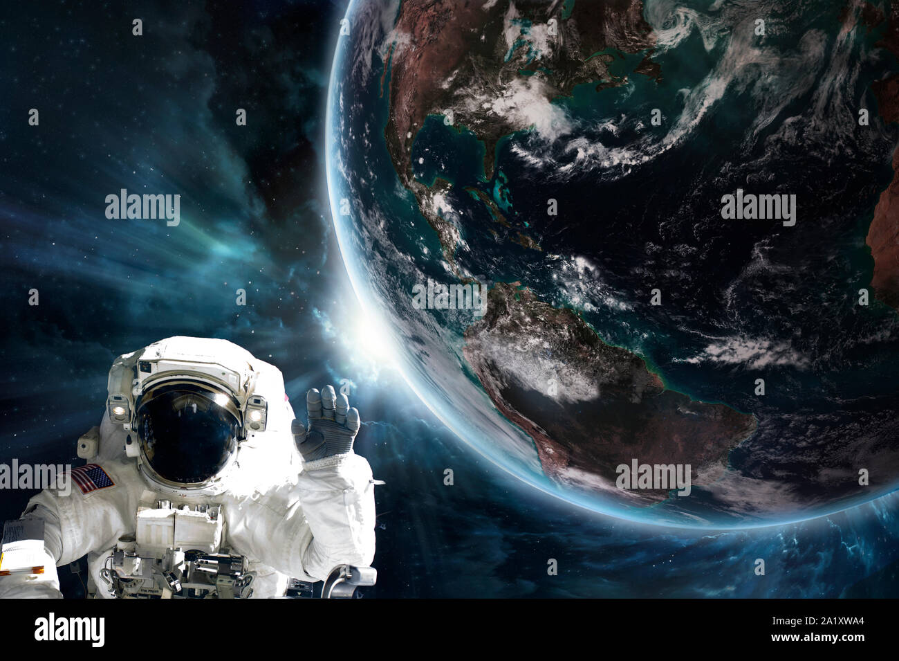 astronaut and the earth "Elements of this image furnished by NASA Stock ...