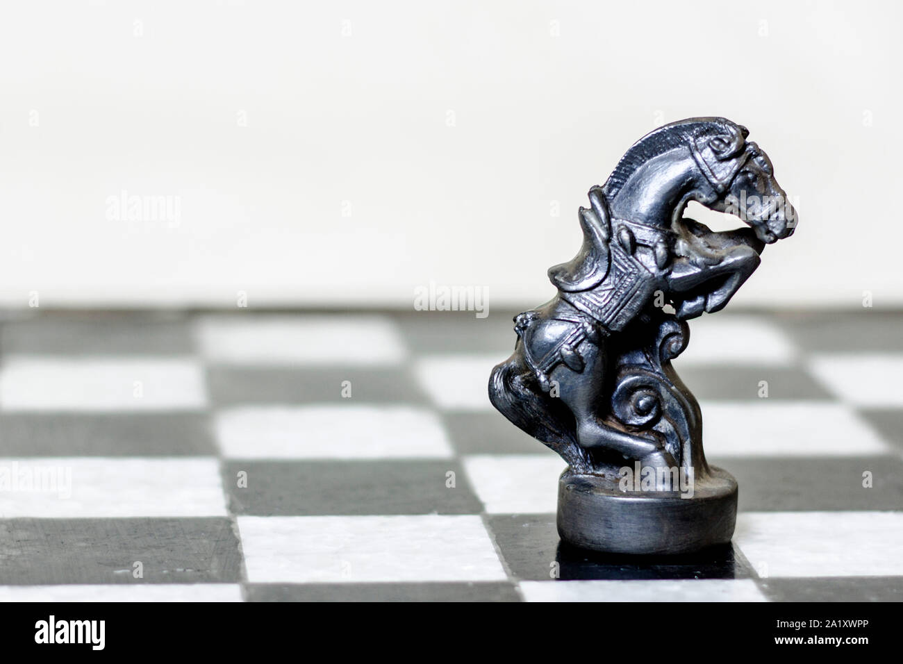 Chess game. Knight on a chess board. Rivarly concept and idea Stock ...