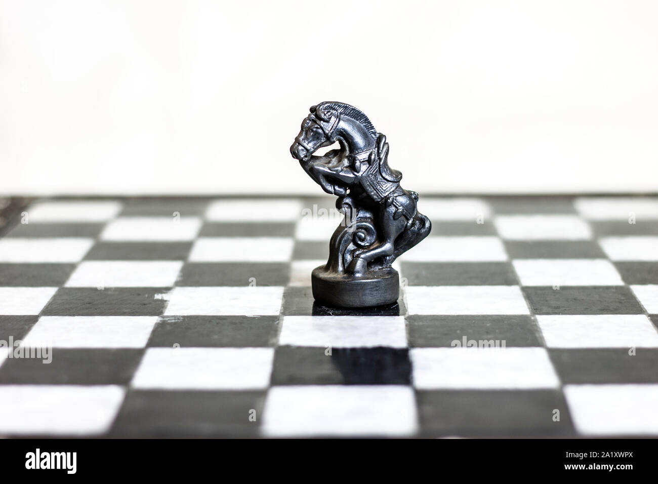 Chess game. Knight on a chess board. Rivarly concept and idea Stock ...