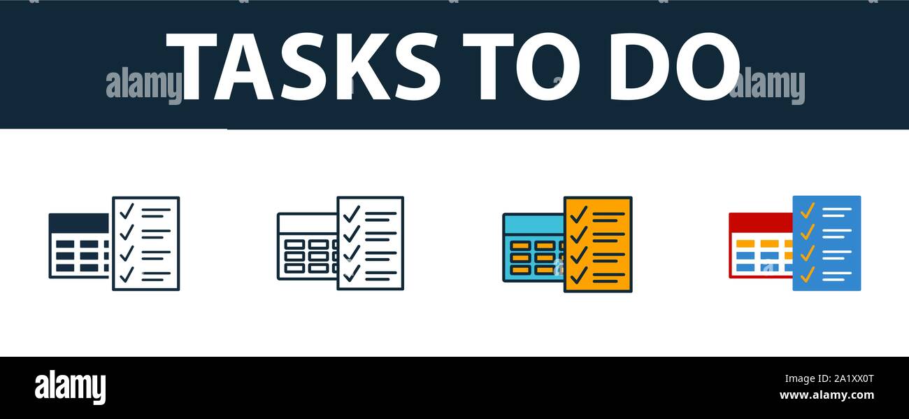 Tasks To Do icon set. Premium symbol in different styles from ...