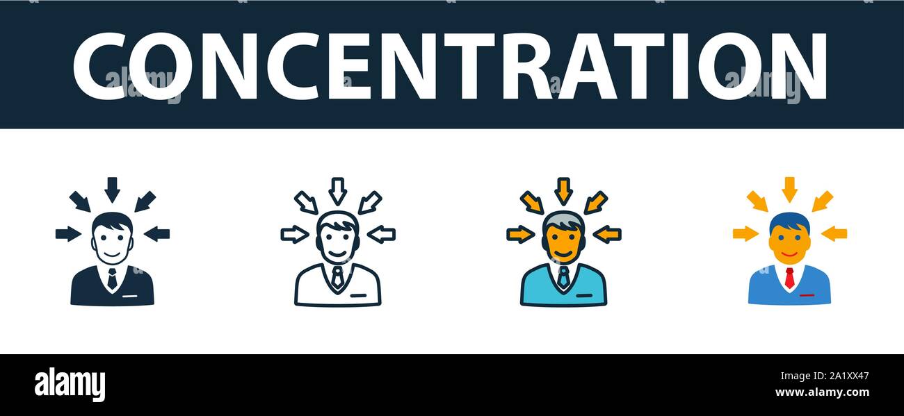 Concentration icon set. Premium symbol in different styles from ...