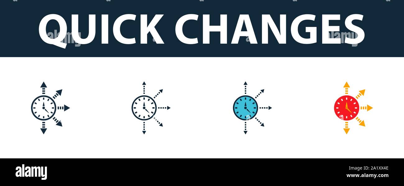Quick Changes icon set. Premium symbol in different styles from ...