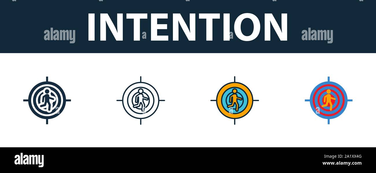 Intention icon set. Premium symbol in different styles from productivity icons collection ...