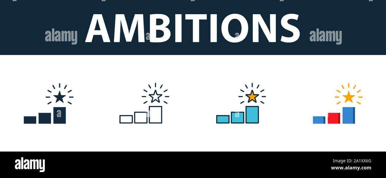 Ambitions icon set. Premium symbol in different styles from ...