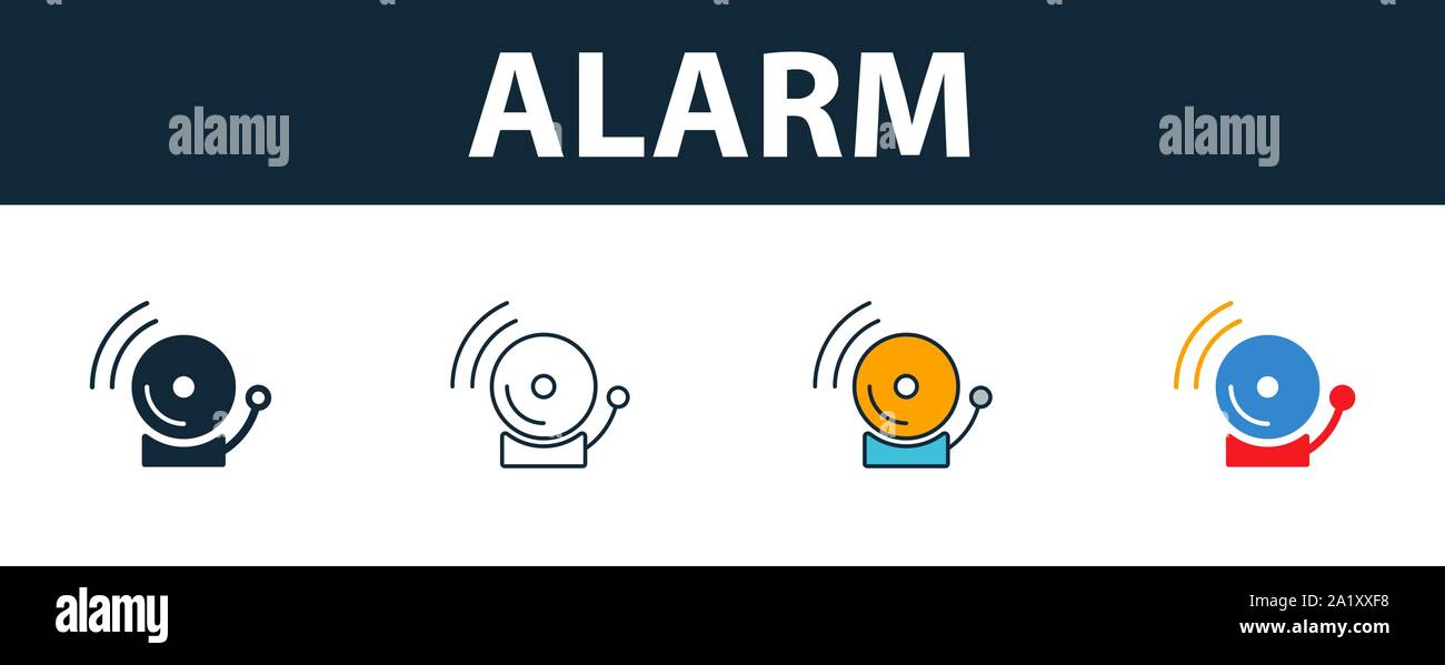 Alarm icon set. Premium symbol in different styles from security icons ...