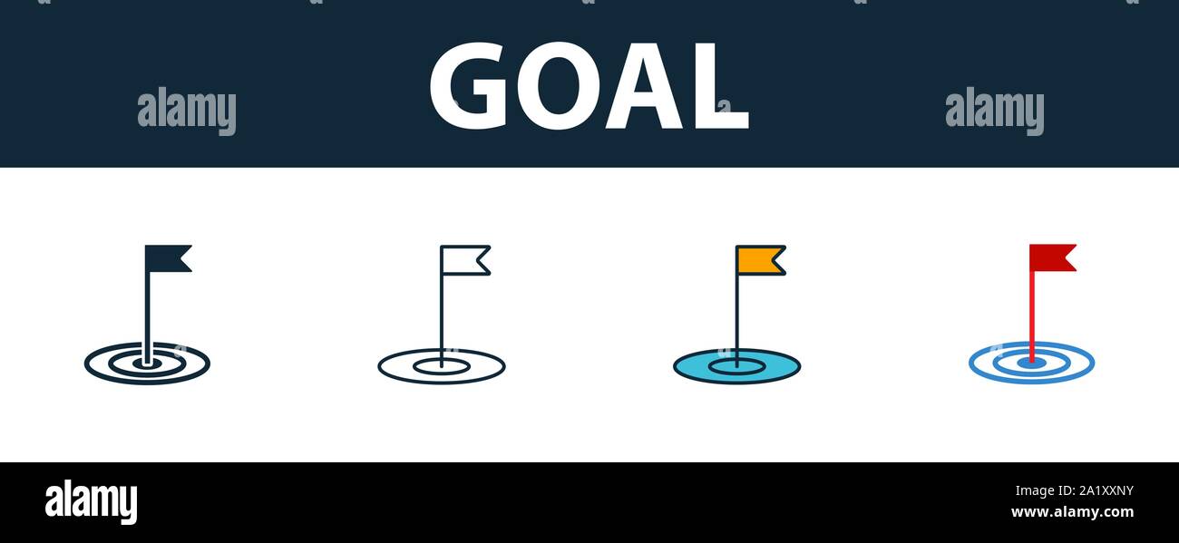 Goal icon set. Premium symbol in different styles from startup icons ...