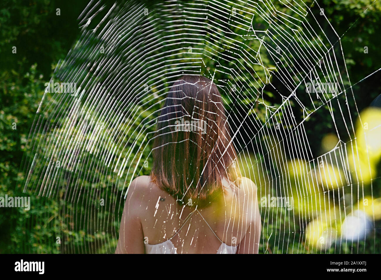 Woman Covered In Spider Web