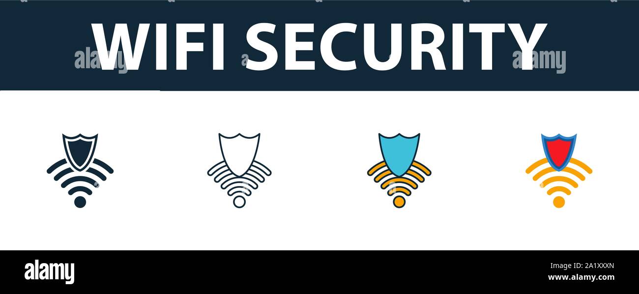 Wifi Security icon set. Premium symbol in different styles from ...