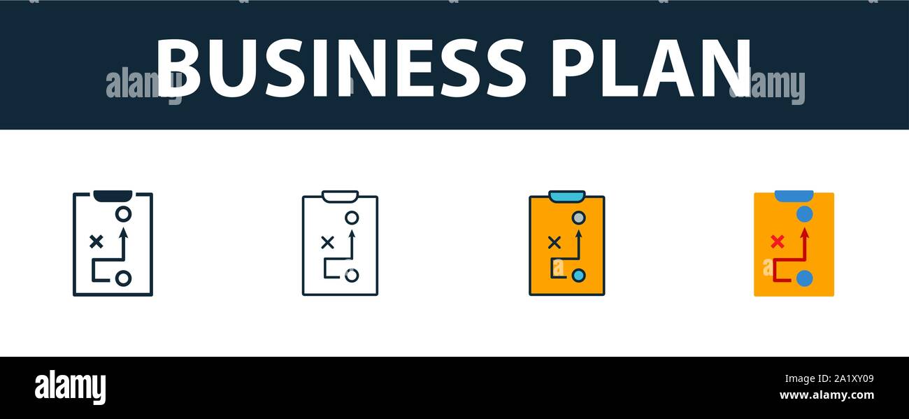 Business Plan icon set. Premium symbol in different styles from startup ...