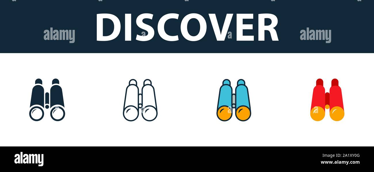 Discover icon set. Premium symbol in different styles from startup ...