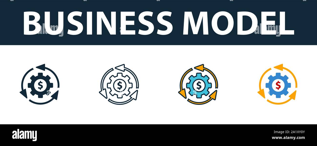 Business Model icon set. Premium symbol in different styles from ...