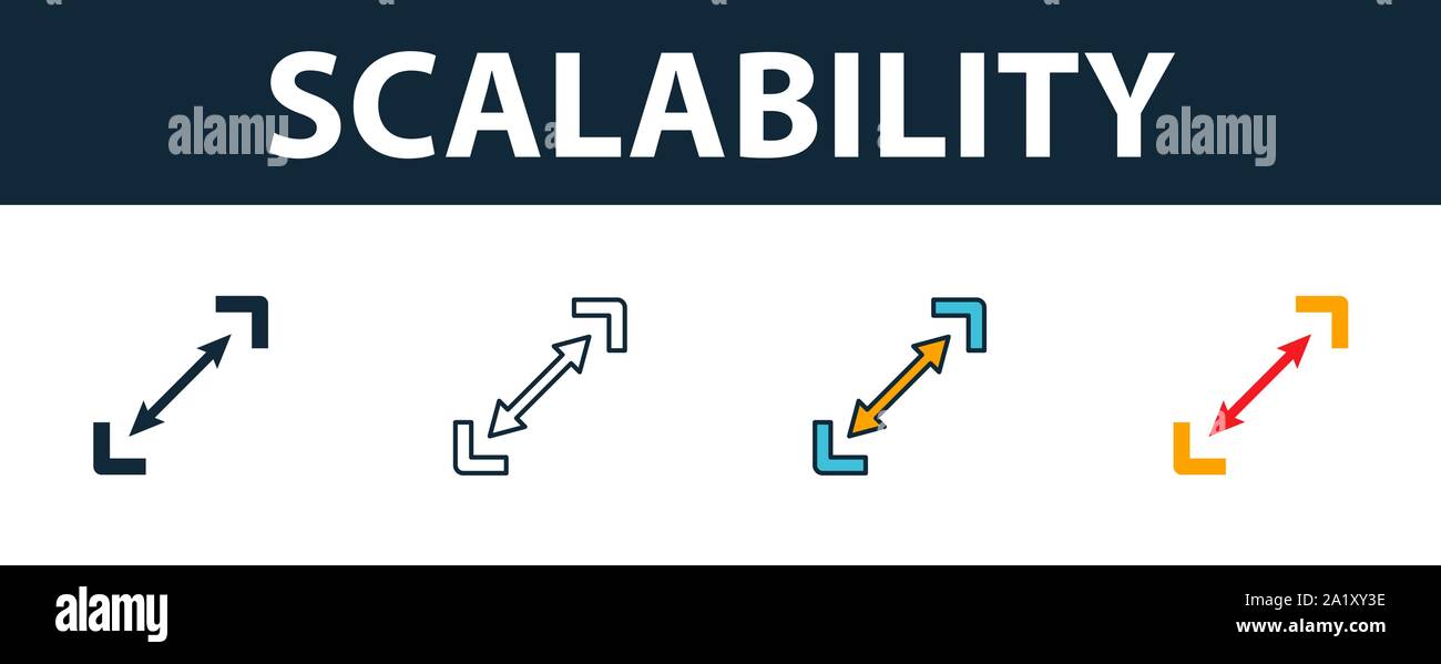 Scalability icon set. Premium symbol in different styles from startup ...