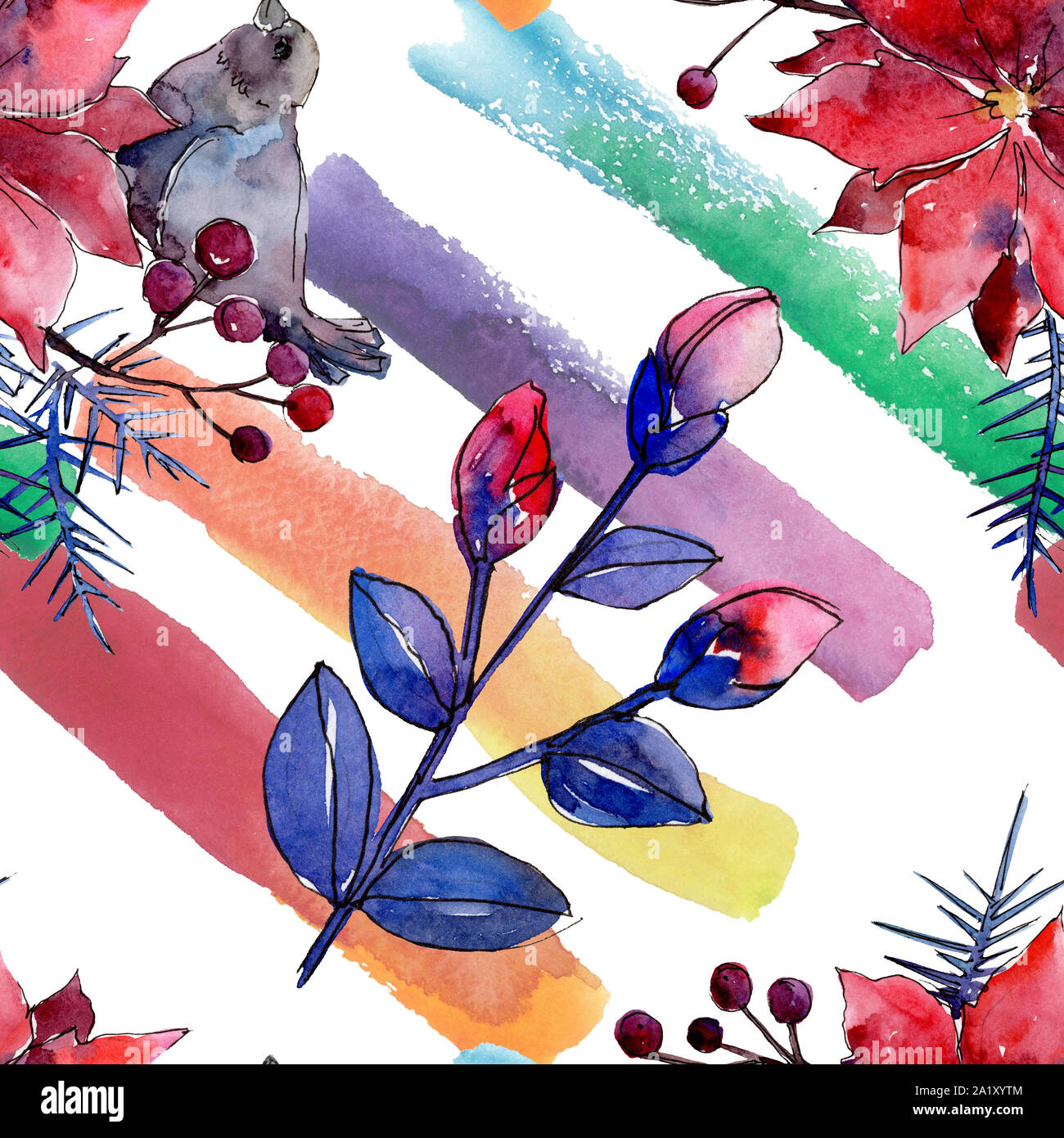 Christmas winter holiday symbol isolated. Watercolor background ...