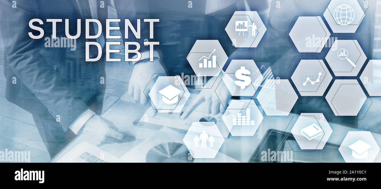 Student debt. Concept education and slavery. Bank Wallpaper Stock Photo ...
