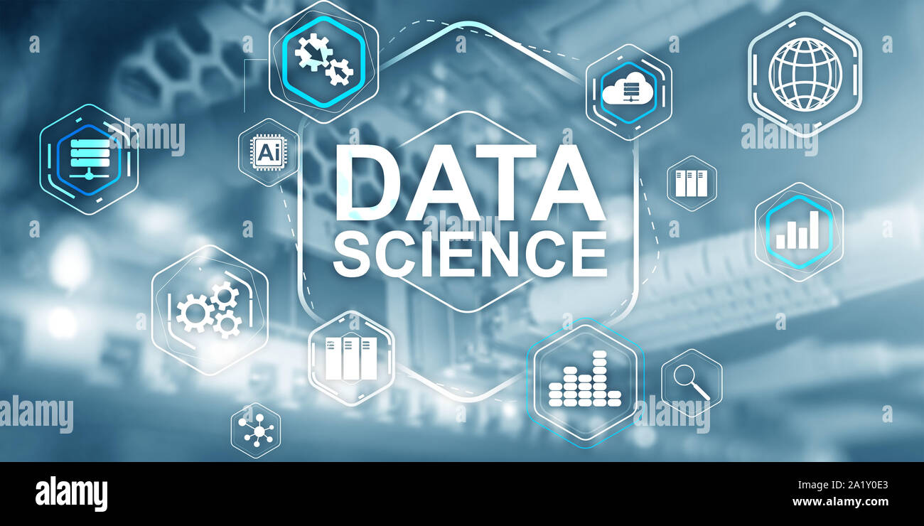 Big Data science analysis information technology concept. Server room ...