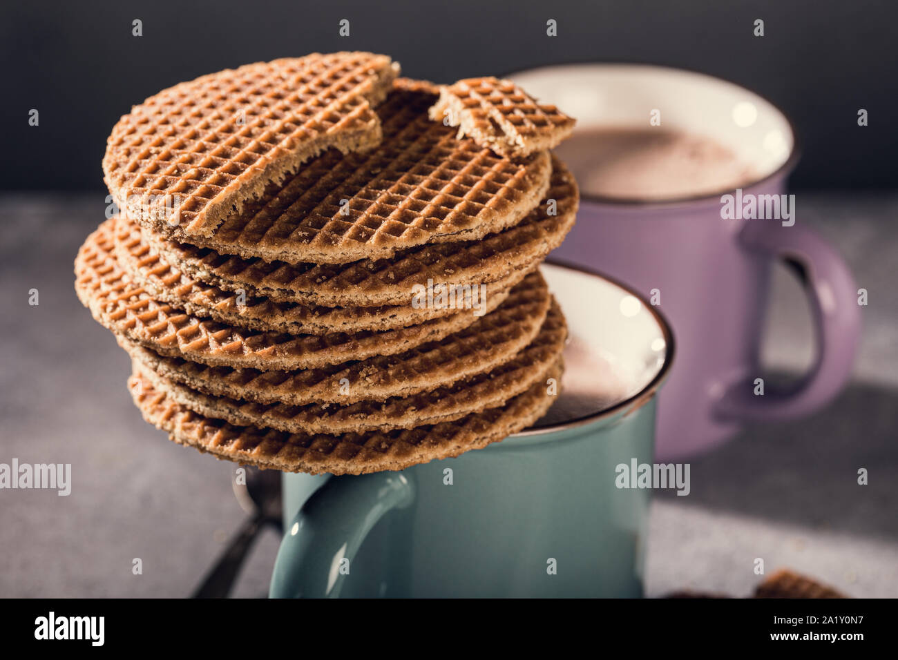Traditional dutch cookies syrupwaffles Stock Photo - Alamy