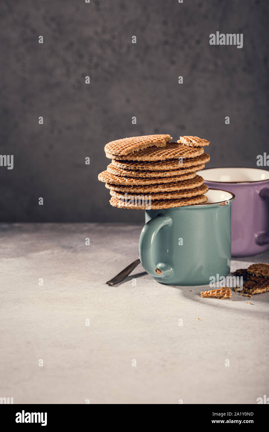 Traditional dutch cookies syrupwaffles Stock Photo - Alamy