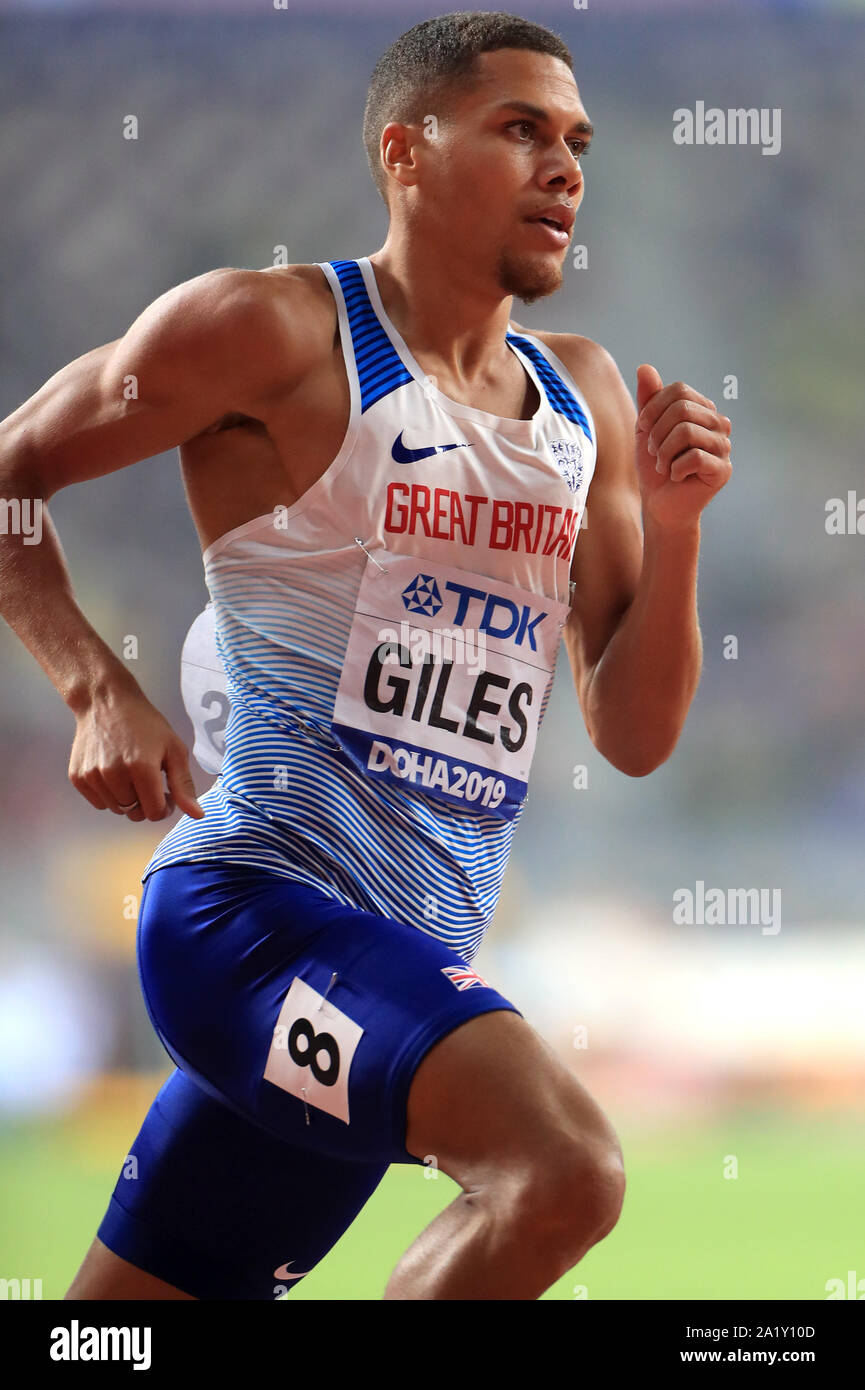 Great Britain's Elliott Giles during the 2nd heat of the 800 Metres Men ...