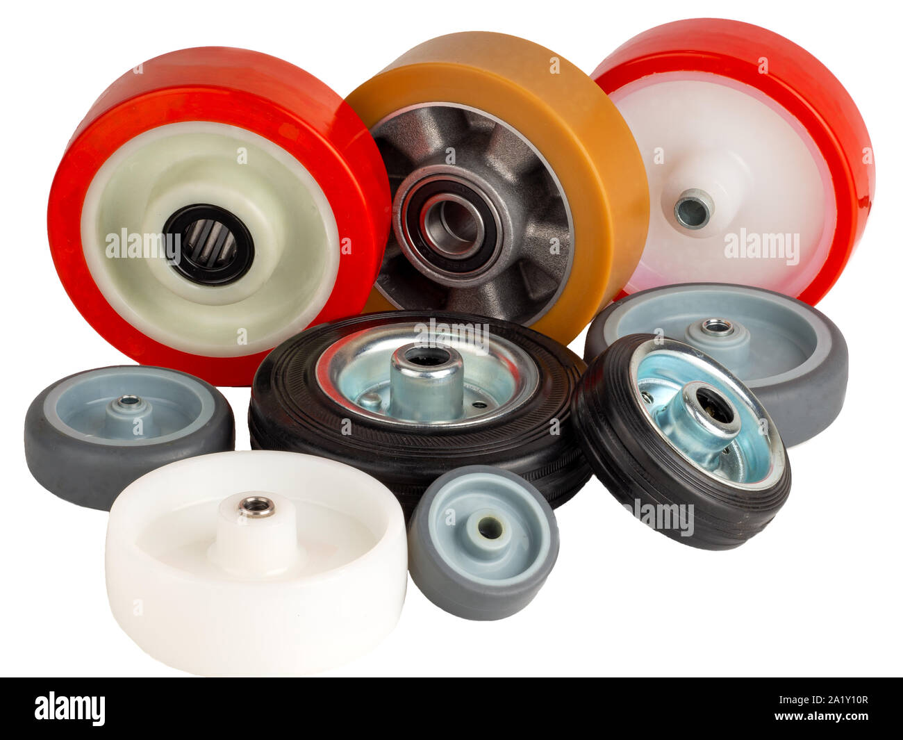 The industrial wheels isolated on a white background Stock Photo - Alamy