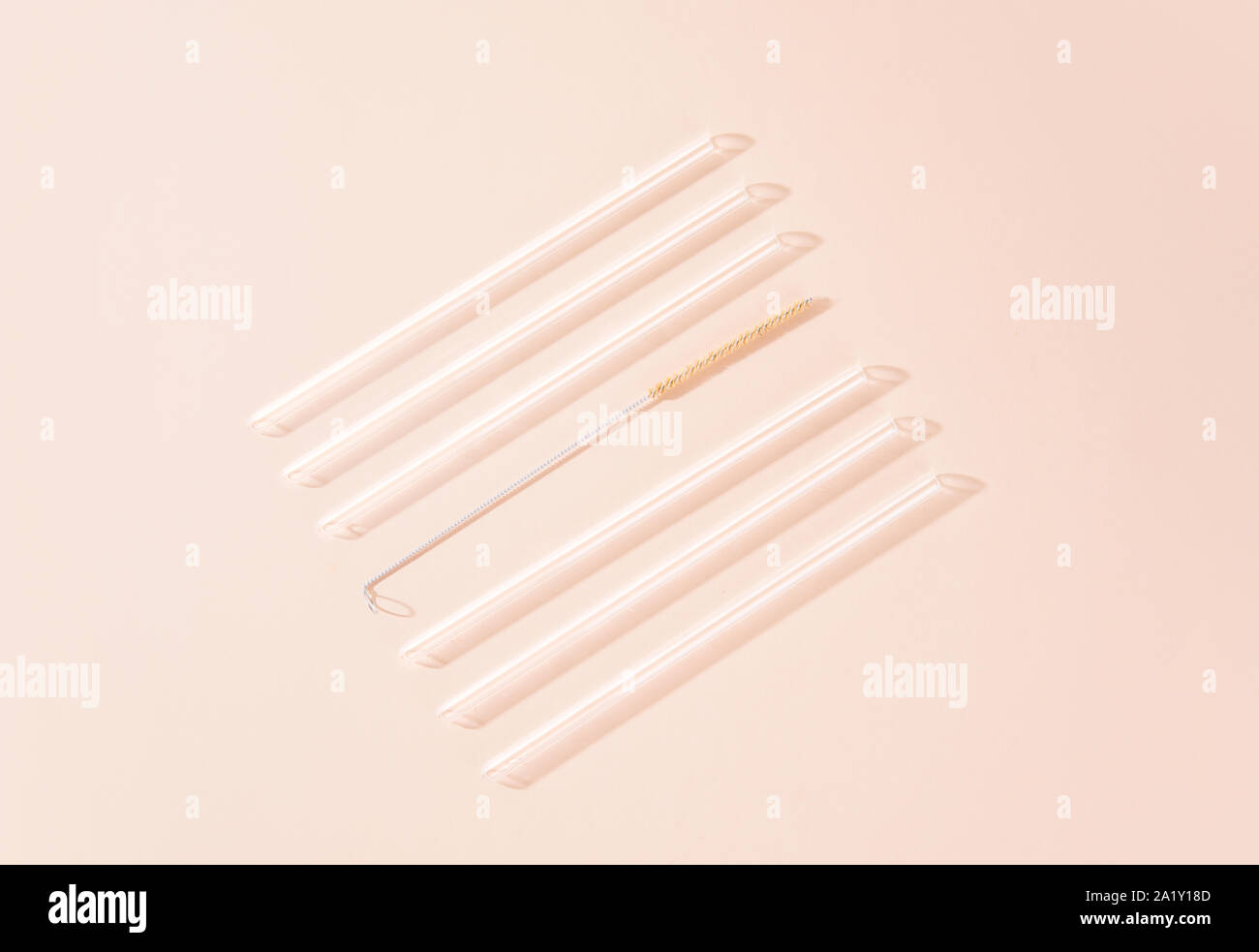 Overhead Shot of Glass Drinking Straw Stock Photo - Alamy